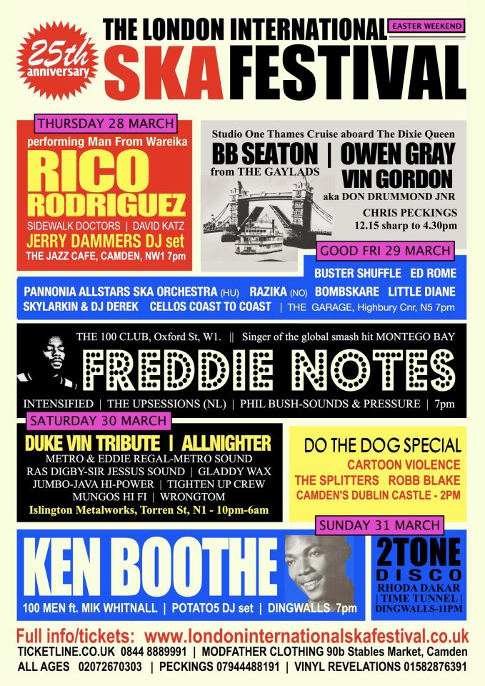 London International Ska Festival 2013 Flyer - REGGAE STEADY SKA